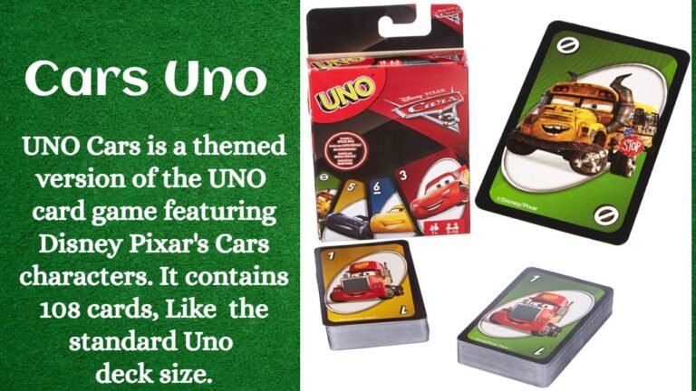 The Cars UNO Rules And Cards - Learning Board Games