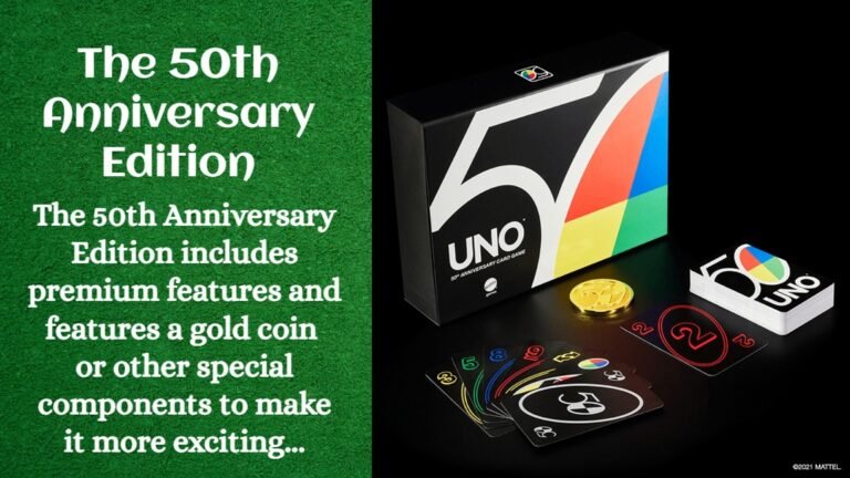 Uno 50th Anniversary Rules And Cards - Learning Board Games