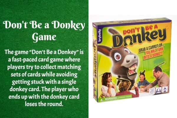 The Don't Be A Donkey Game Rules And Cards - Learning Board Games
